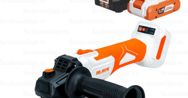 Polizor unghiular pe acumulator RURIS RMX 4125, 20V 4Ah, motor fara ...